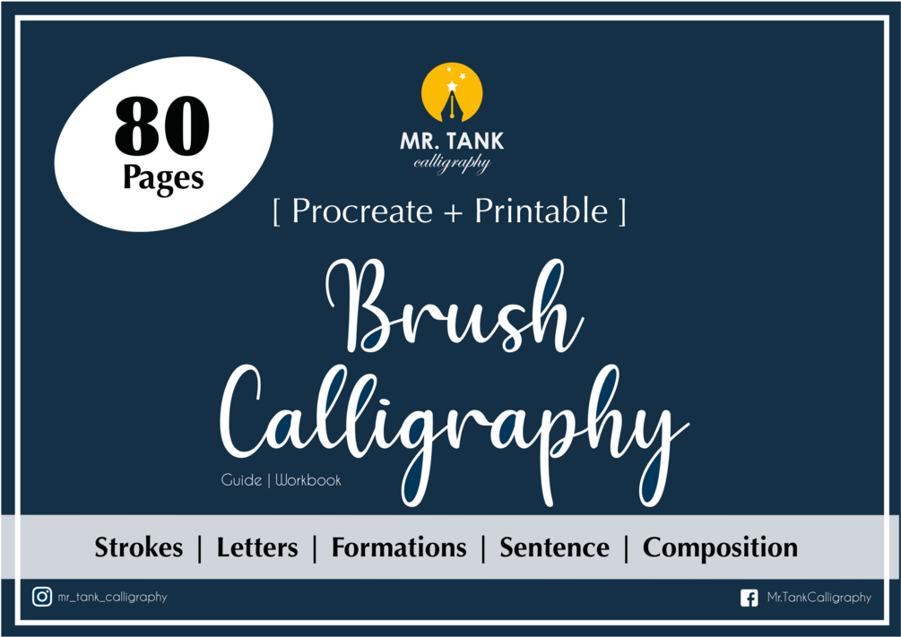 Brush lettering workbook, Calligraphy practice sheet, Beginner's ...