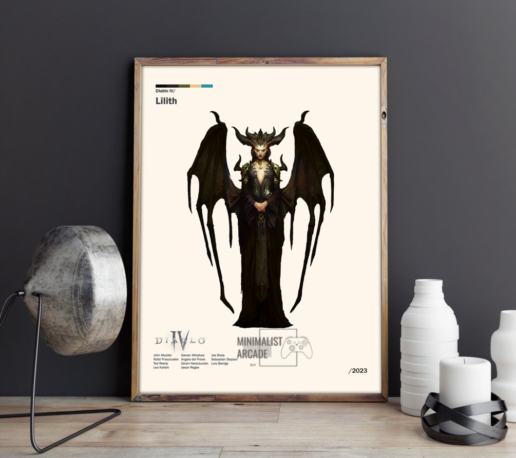 Lilith - Diablo 4 Minimal Poster