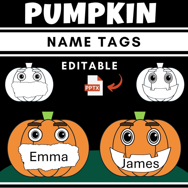 Editable Name Tags : Fun Classroom Decor for Back to School Craft