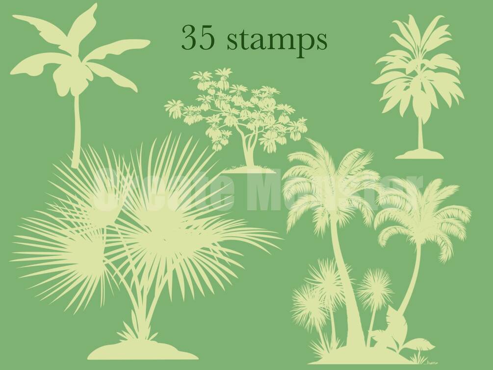 Free Sample - 35 Procreate TreesStamps, Procreate Forest Stamps, Plant ...
