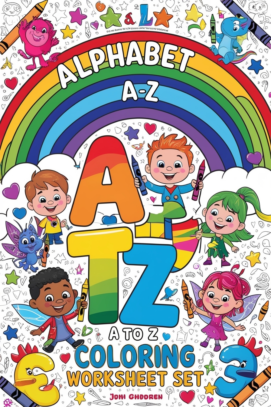 Alphabet A to Z Coloring Worksheet Set: Fun with Letters!