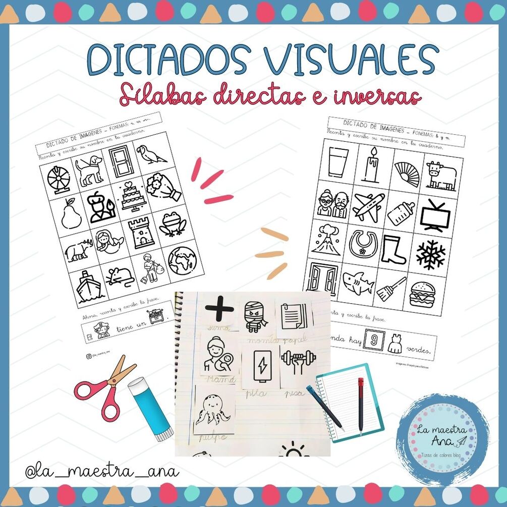 DICTADOS VISUALES SÍLABAS DIRECTAS E INVERSAS
