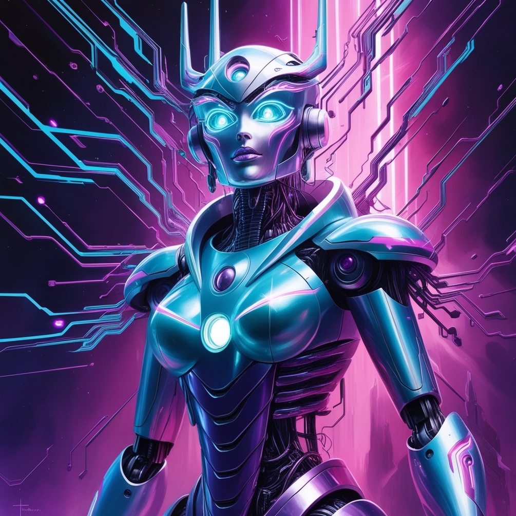 Celestial Rebellion: The Synthwave Monarch"