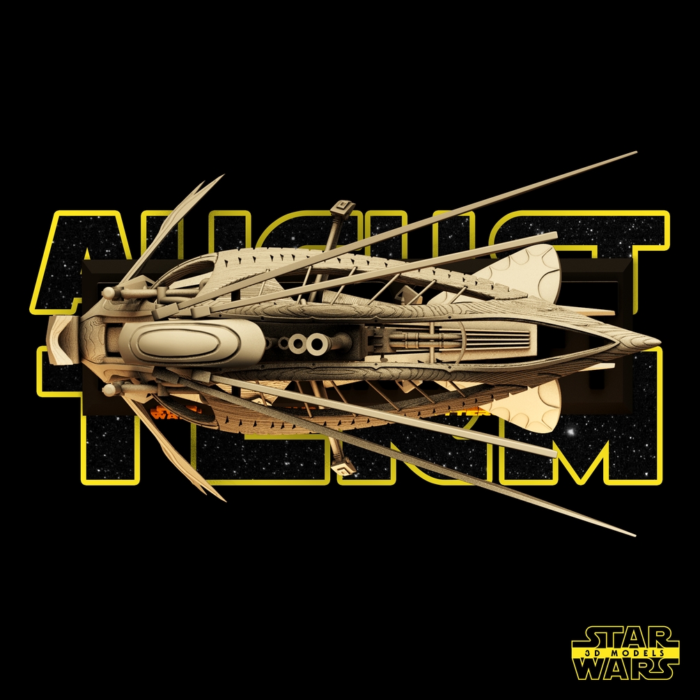 Raddaugh Gnasp Fluttercraft - Star Wars 3D Models - Tested and Ready ...