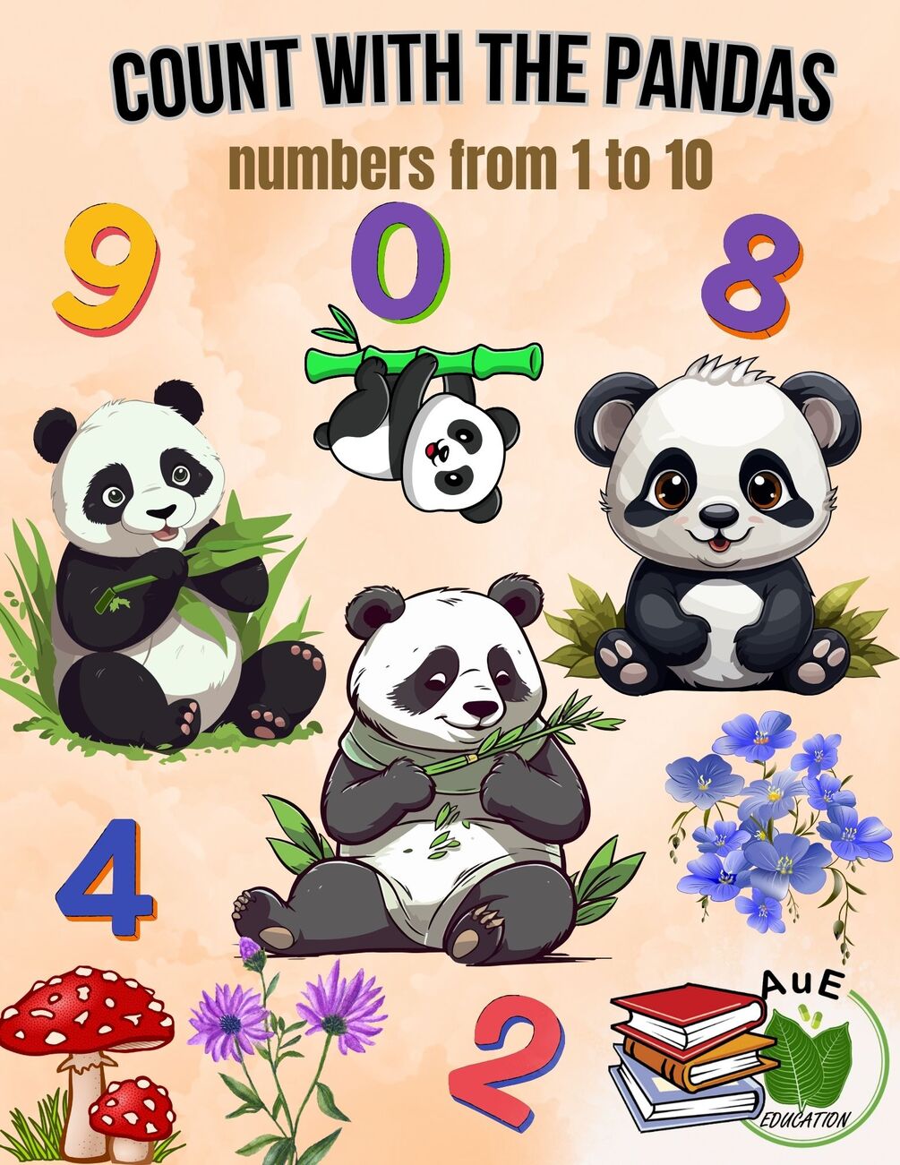 Count with the Pandas: Numbers from 1 to 10