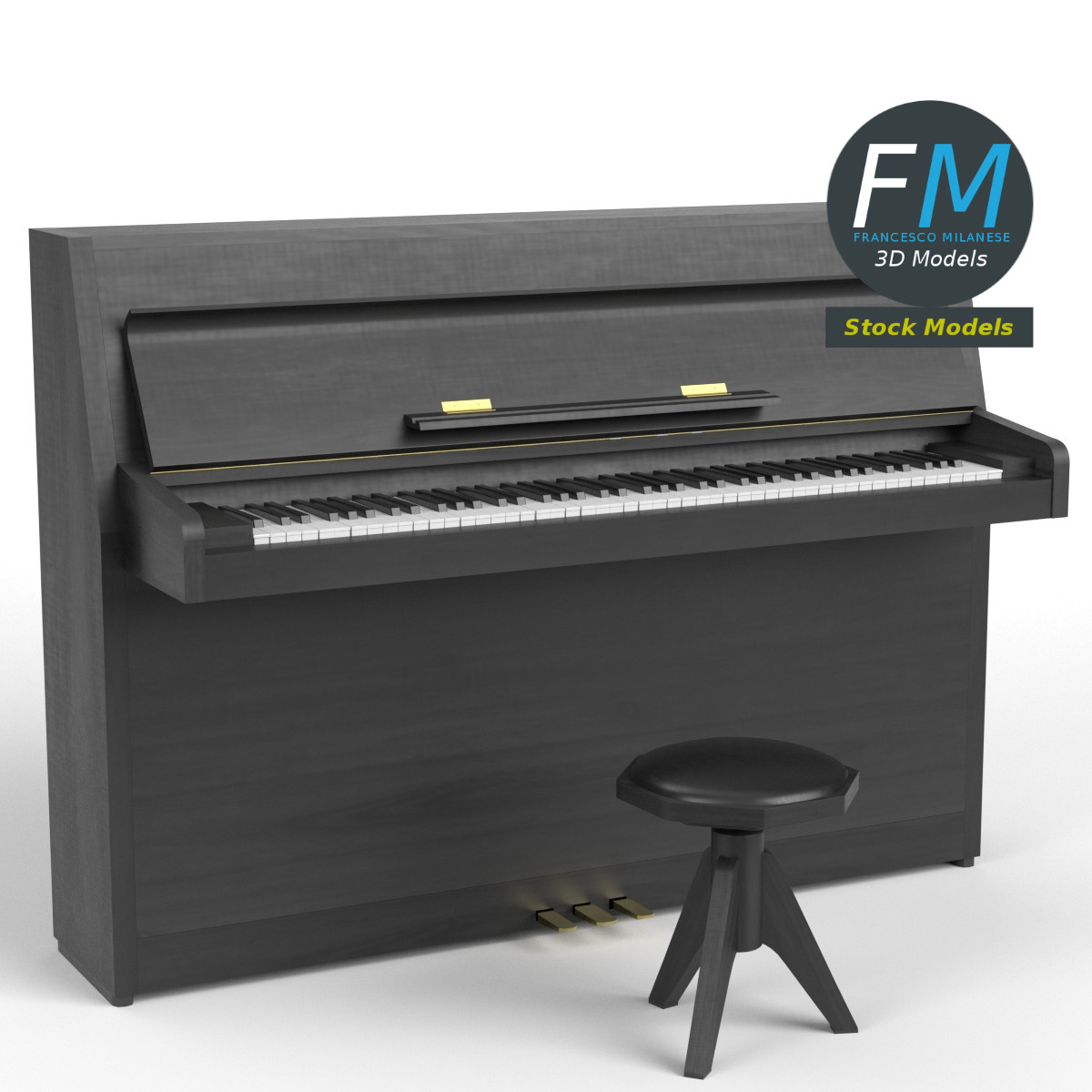 3D MODEL - Vertical piano