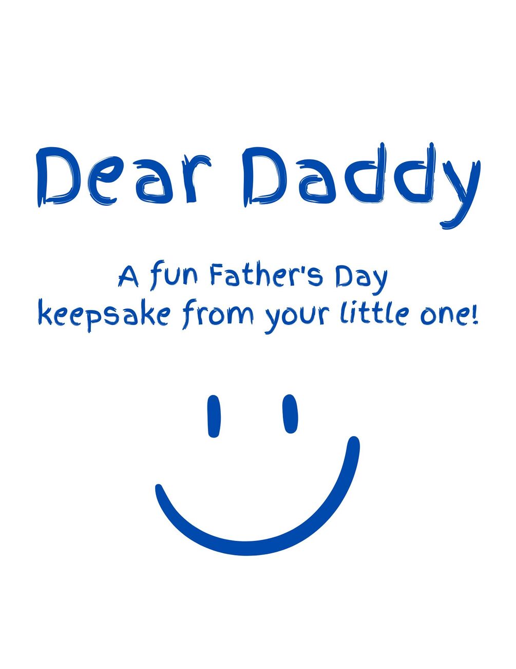 Dear Daddy, From Me (ages 4-6)