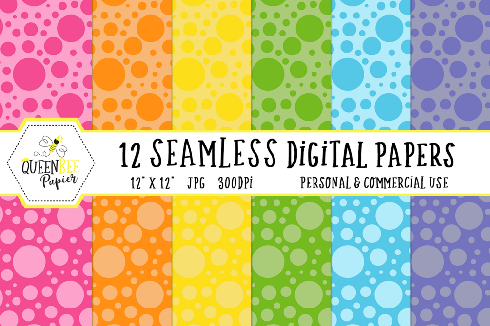 Dots Seamless Digital Paper Pack - Rainbow