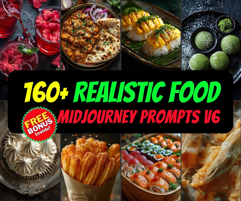 160+ Realistic Food Midjourney Prompts v6