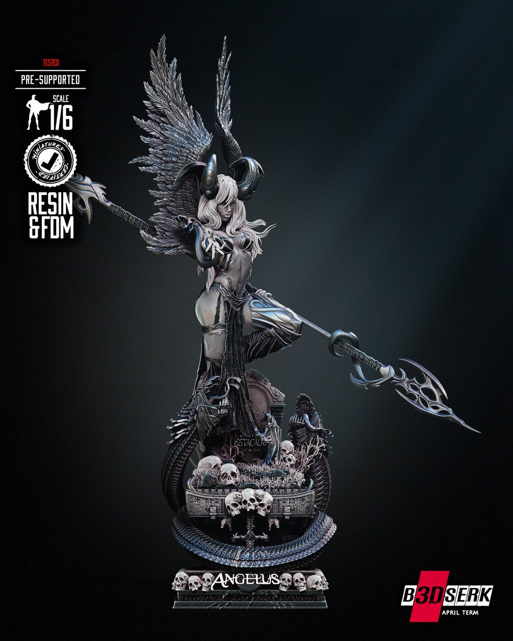 B3DSERK May term 2024 Angelus Sculpture ready for printing