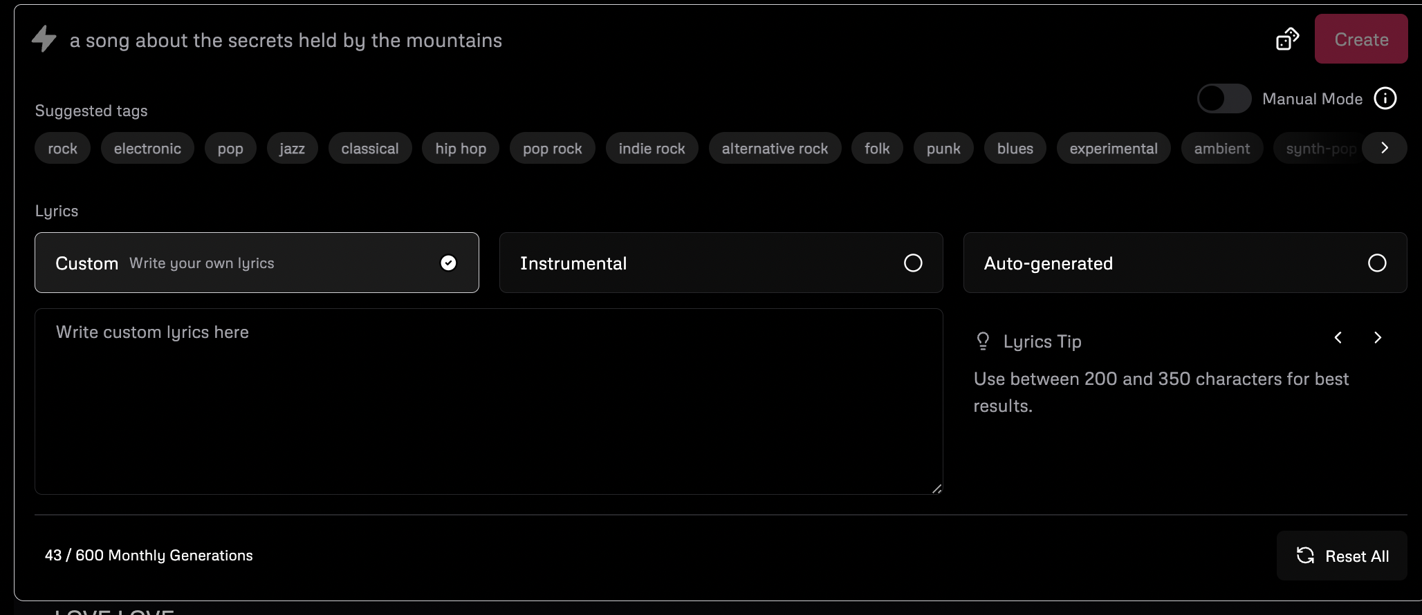 Create Your Unique Tracks with lyrics in 5 Minutes with AI