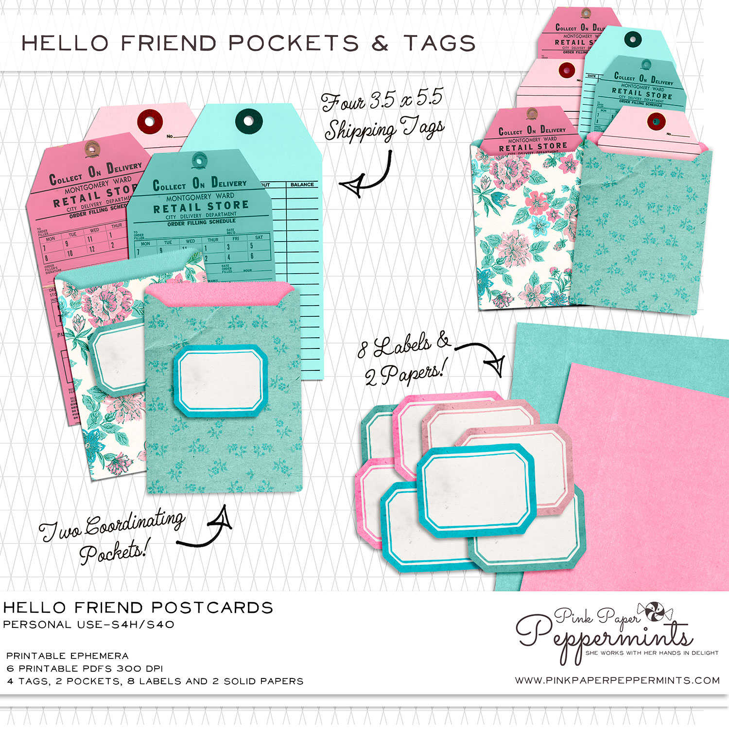 Hello Friend | Flip Folio Pockets & Tags