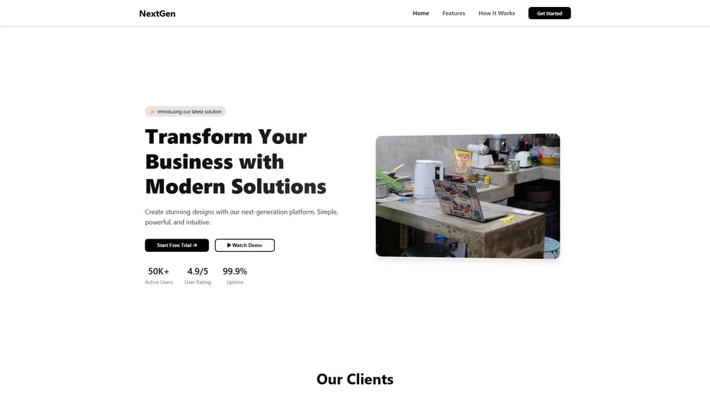 NextGen – HTML5 & CSS3 Landing Page Template