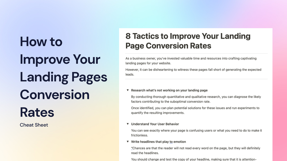 8 Steps Tactics to Improve Your Landing Page Conversion Rates