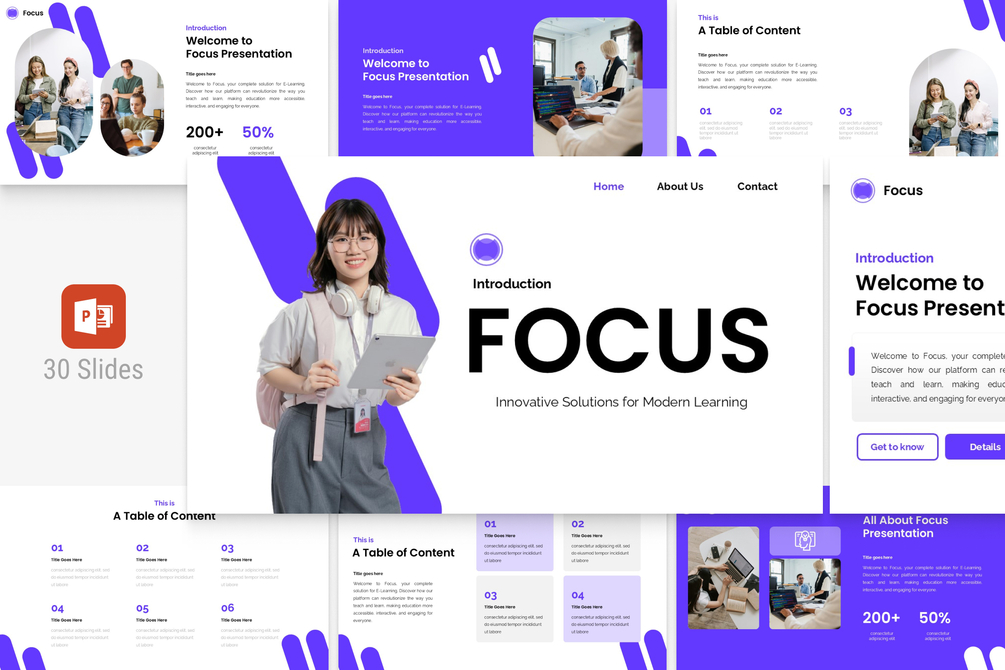 Focus Presentation PowerPoint Template