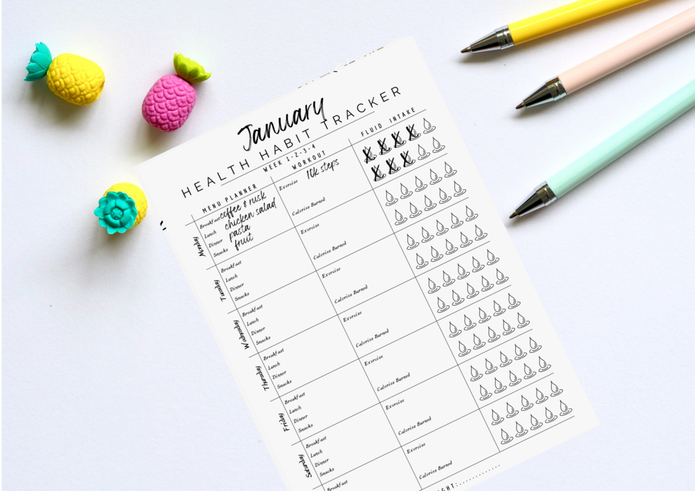 Daily Health HABIT Tracker. 31 Days. Monthly Habit Track. Routine Log ...