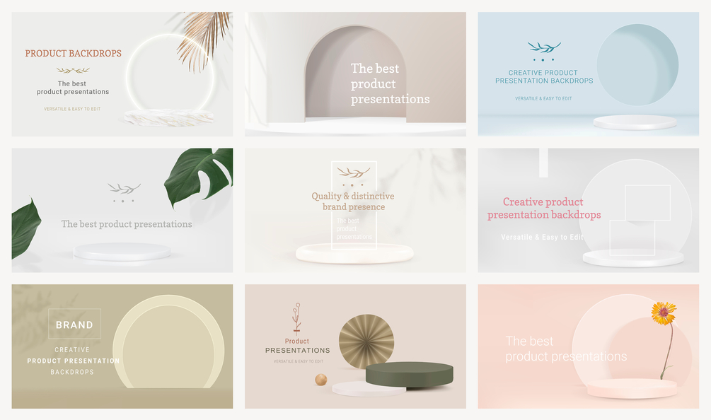 Simple product backdrop Template set