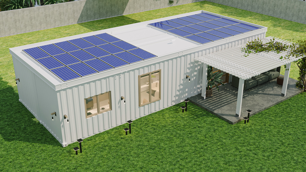 CH1F26 — Sophisticated Modern One-Bedroom Container House Plan