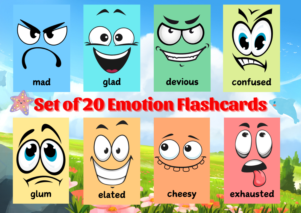 Set of 20 Emotion Flashcards – Perfect for Educators, Therapists, and ...
