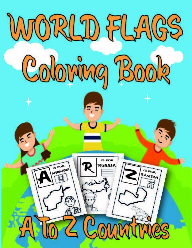 A to Z world Flags Coloring Book PDF and Ai