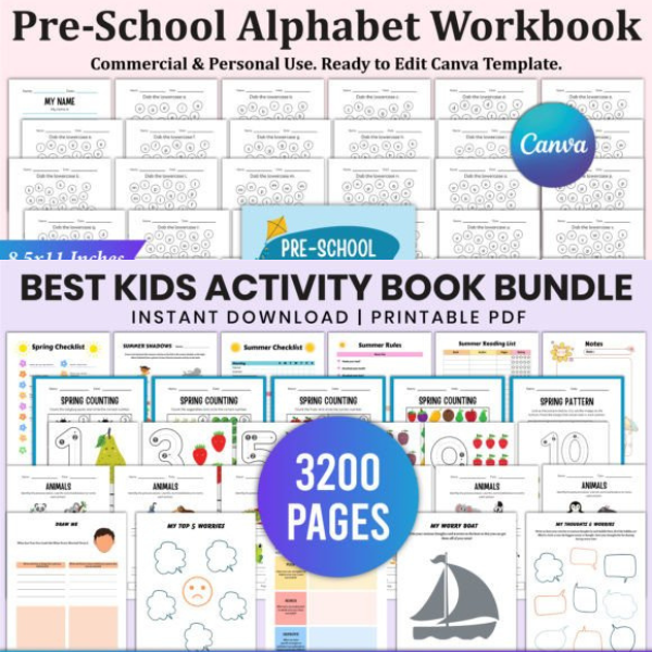 Best Kids Activity Book Bundle for Canva