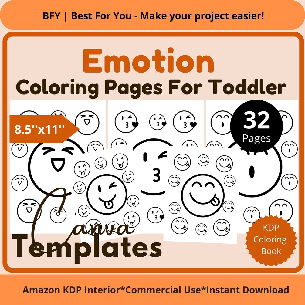 Printable Emotion Coloring Pages For Kids | Toddler Coloring Book 8.5 ...
