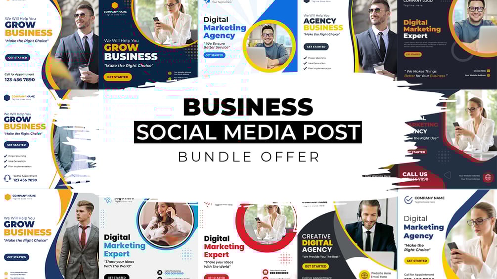 Digital Marketing Social Media Post Template Bundle