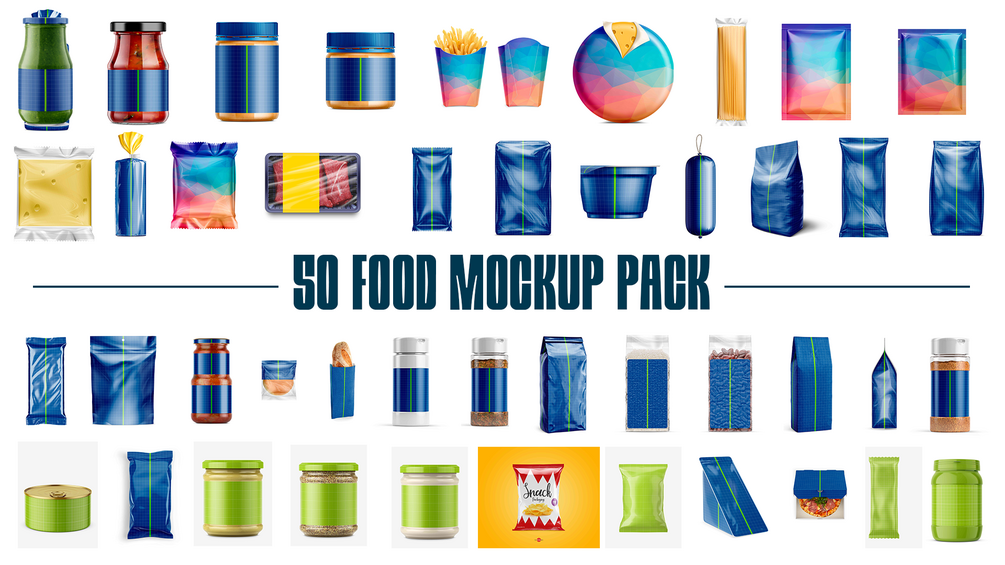 50 Food Products Mockup MegaPack