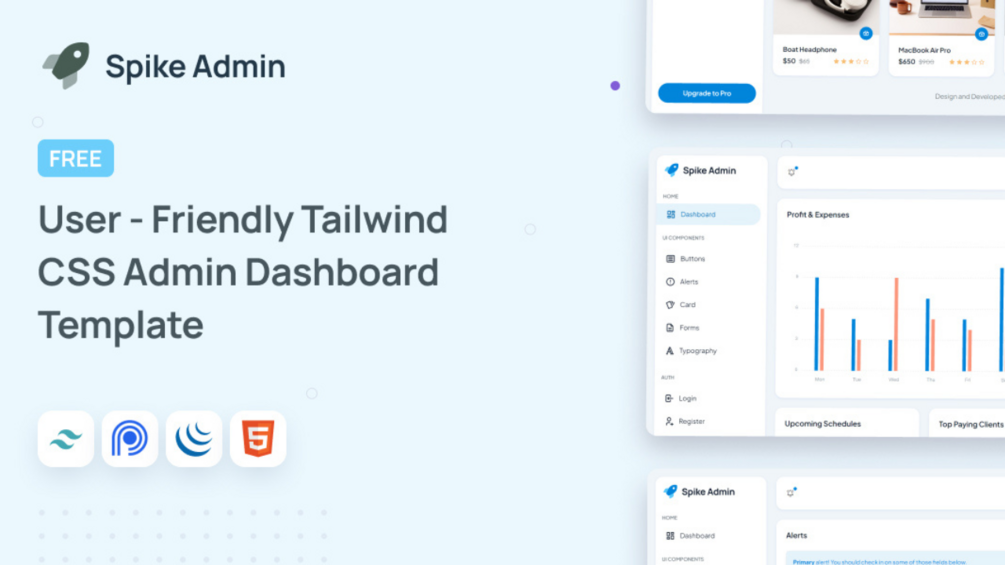 Spike Free Tailwind Admin Dashboard Template