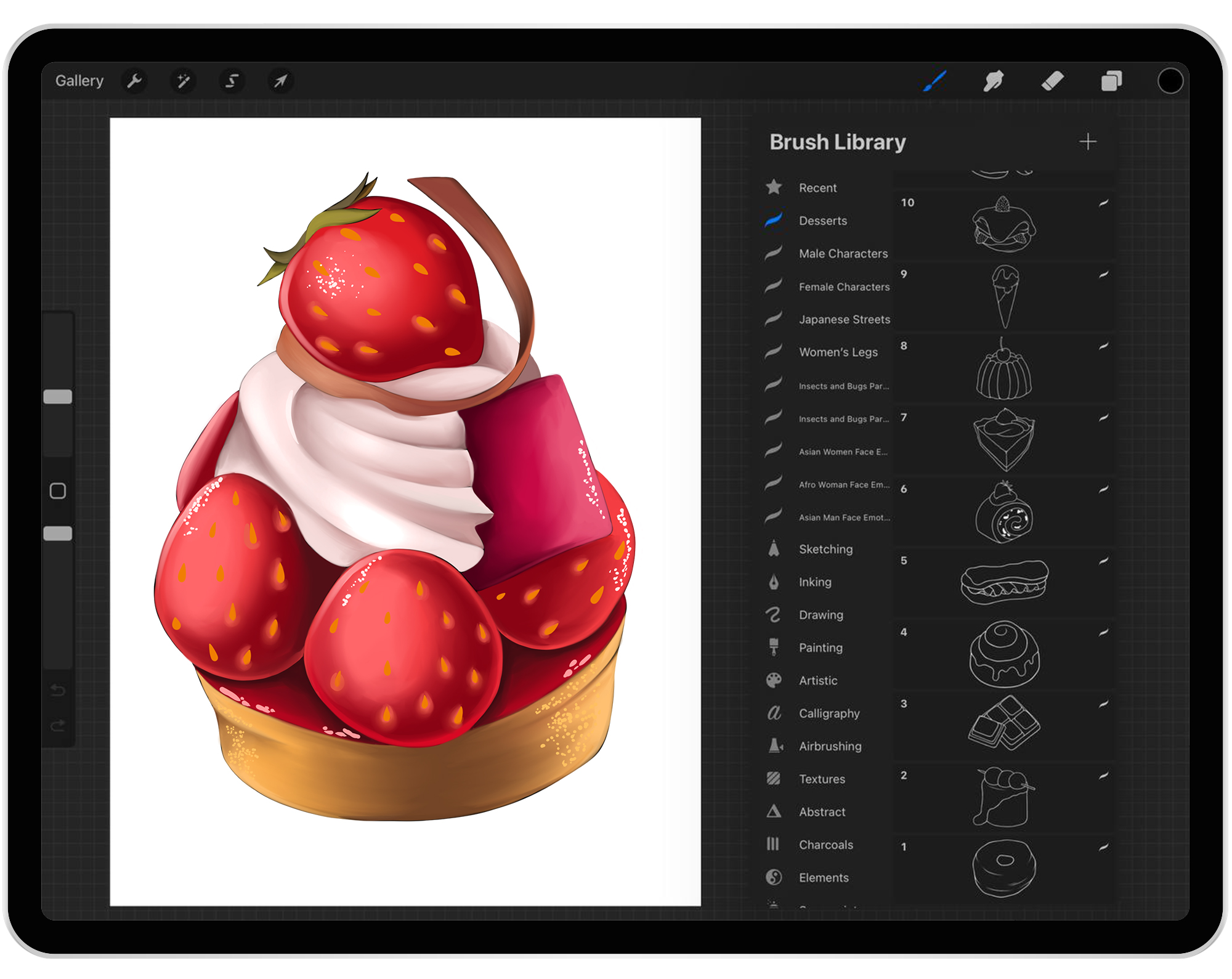 30 Procreate Desserts Stamp Brushes Collection