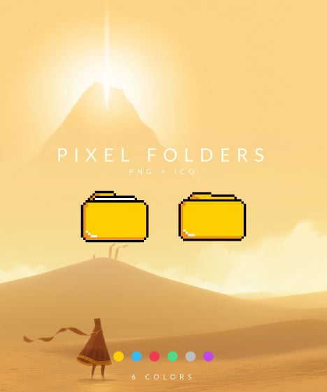 Pixel folder icons