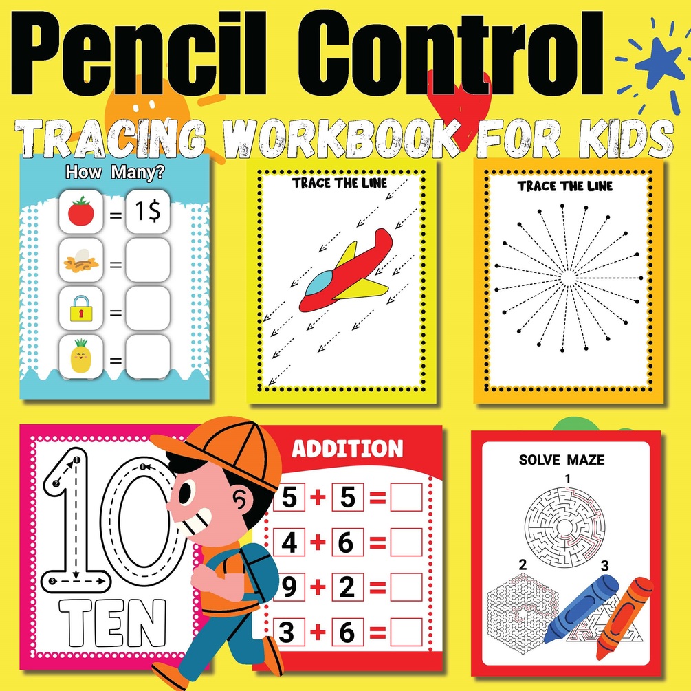 Pencil Control Tracing Workbook for Kids