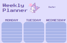 Kuromi Weekly Planner