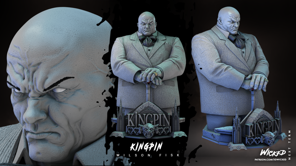Wicked Marvel Kingpin Bust: Tested and ready for 3d printing
