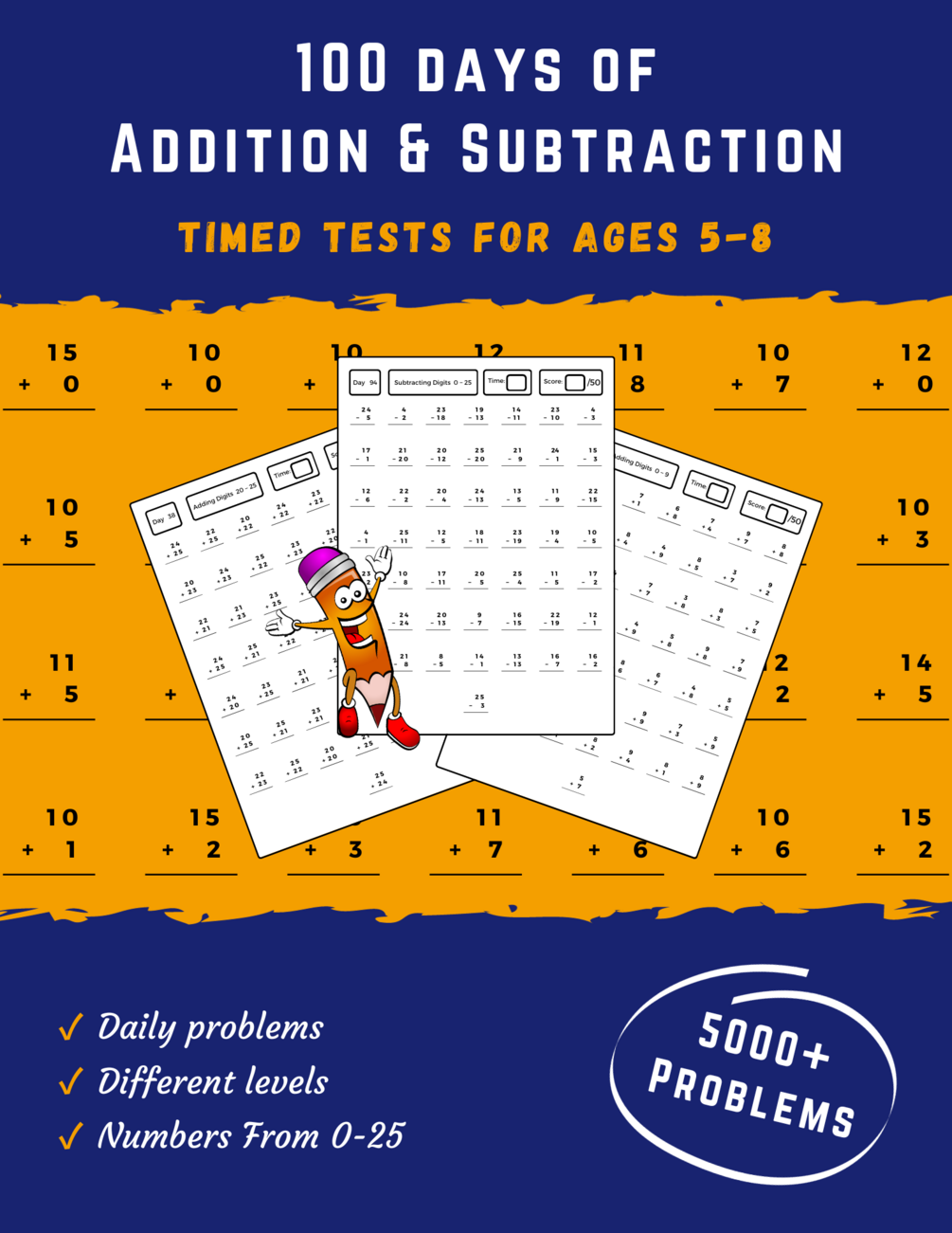 Printable Addition and Subtraction Math Worksheets for Grade 1