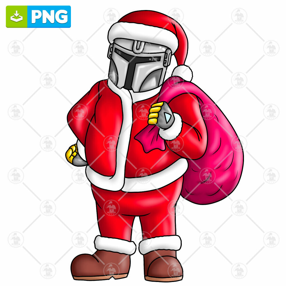the santalorian - funny santa mando design for christmas