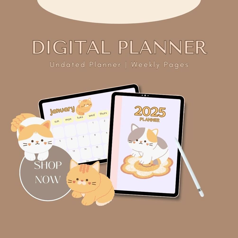 Cute Cat-theme Digital Planner
