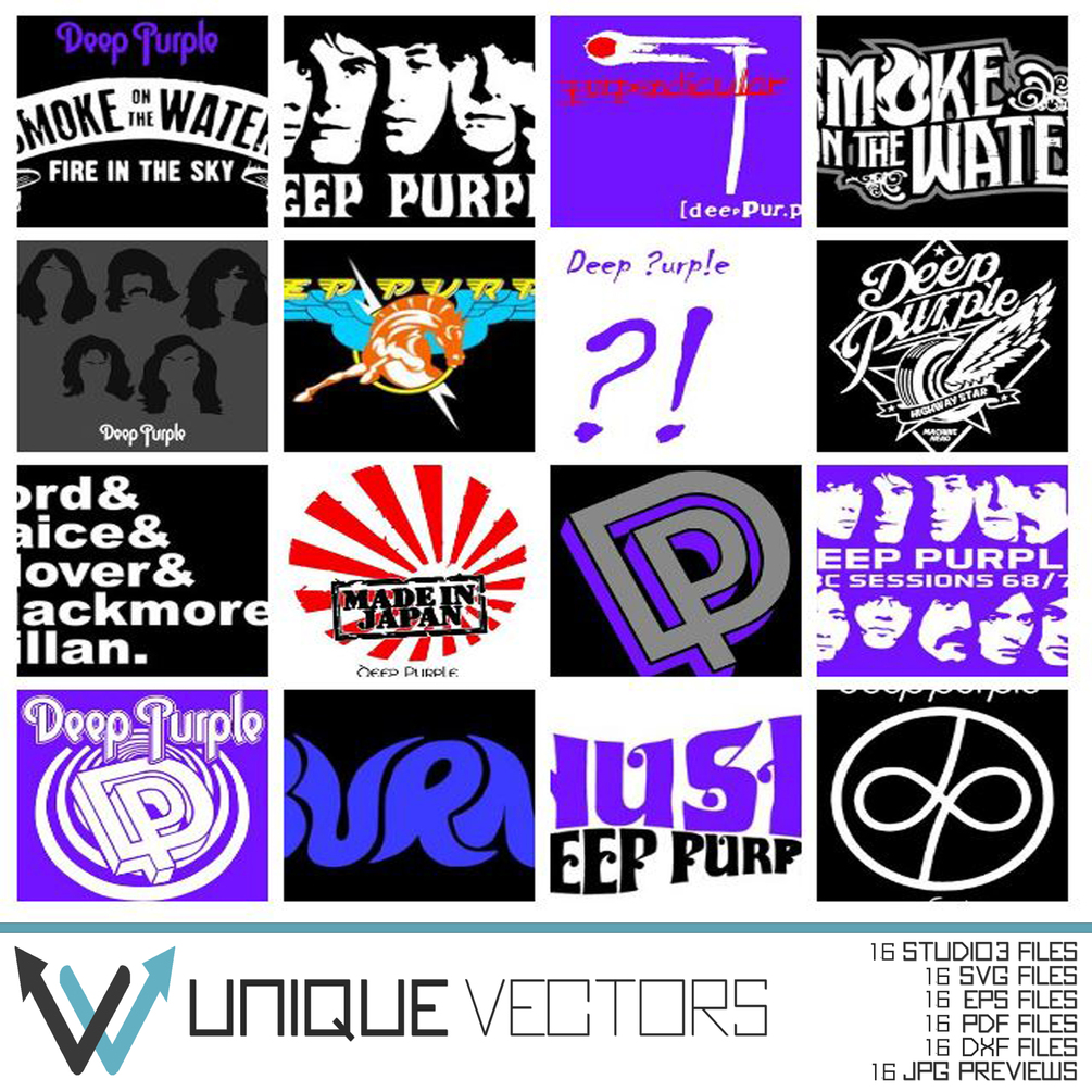 Deep Purple 16 Vector Pack (SVG, EPS, DXF, PDF, STUDIO3)