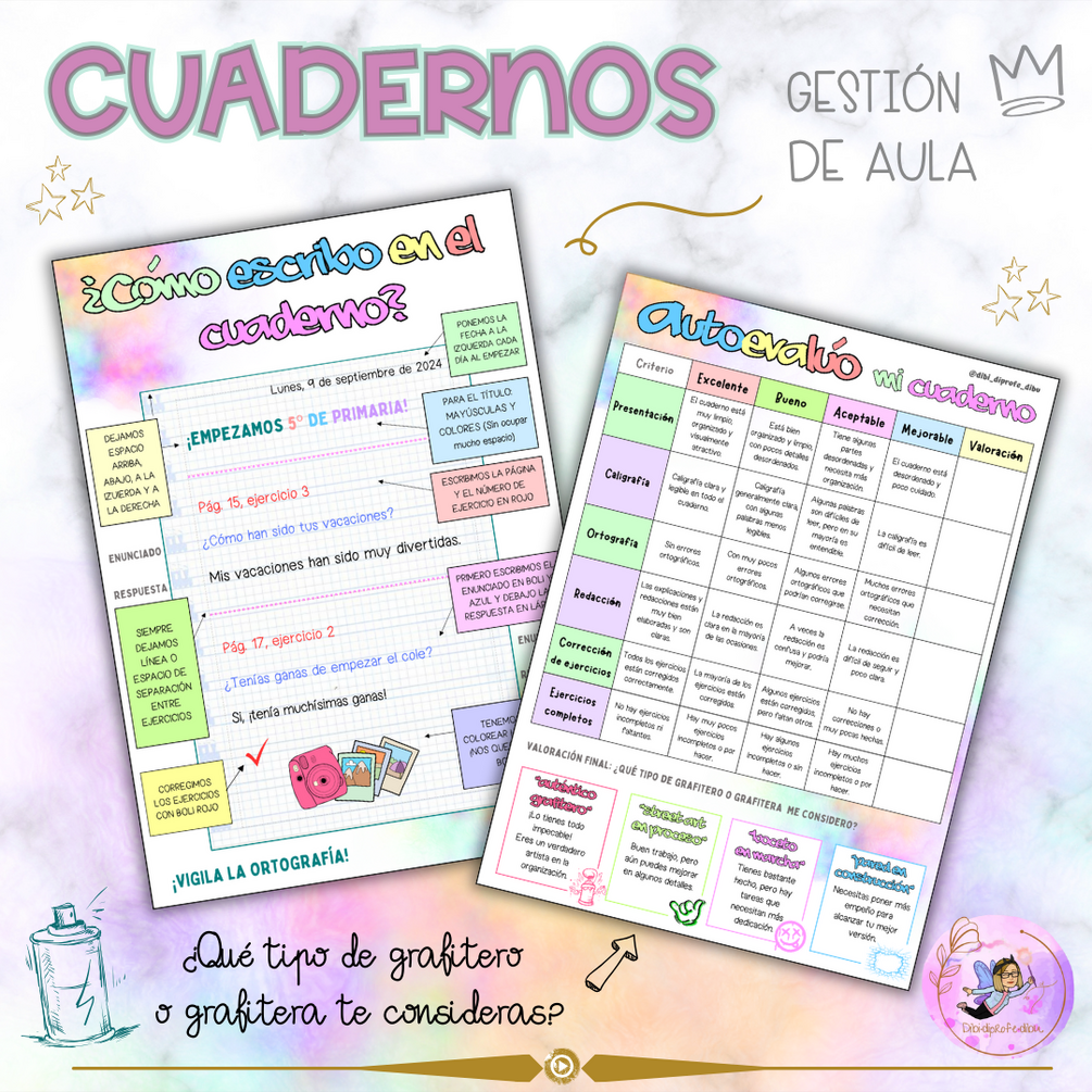 CONSEJOS CUADERNOS Y RÚBRICA GRAFFITERA