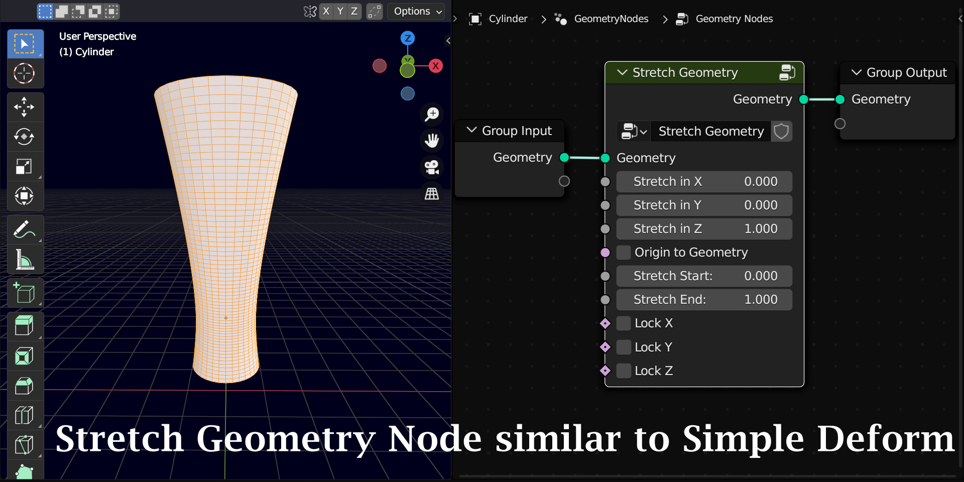 Bend Twist Taper Stretch Geometry Nodes Pack