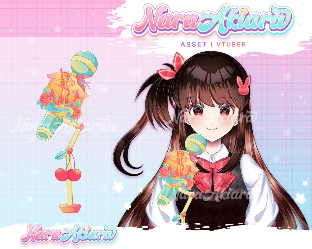 Vtuber Assets Microphone with Flowers Swallows