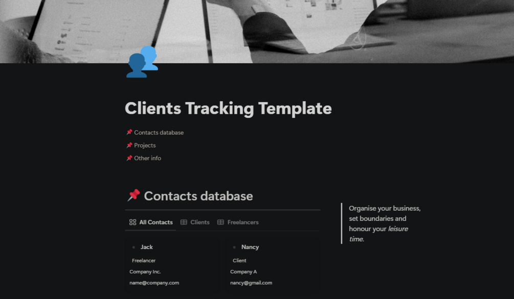 Clients Tracking Template