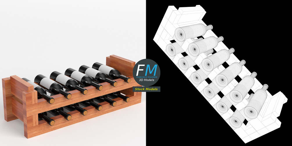 3D MODEL - Wine rack