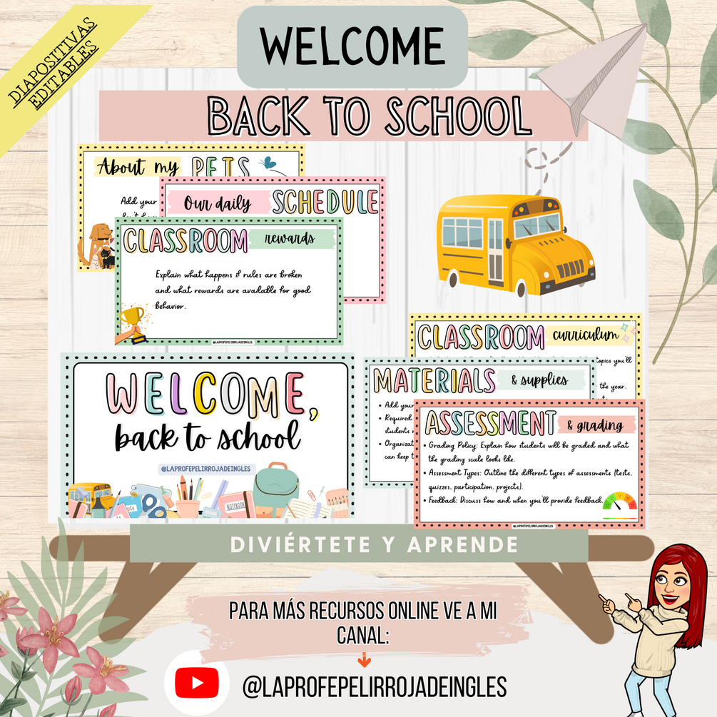 Presentación editable Welcome back to school