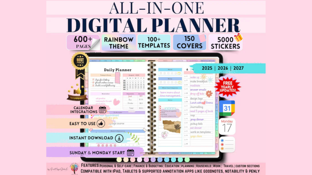 All In One Digital Planner ,Digital Goodnotes Template, Weekly, Daily ...