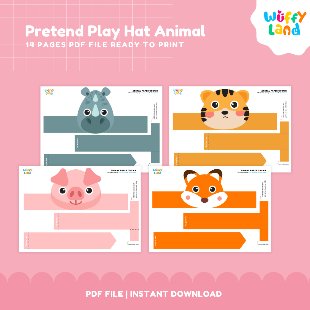 Pretend Play Animal Hat Printable - Fun Kids Activity - Animal Role ...