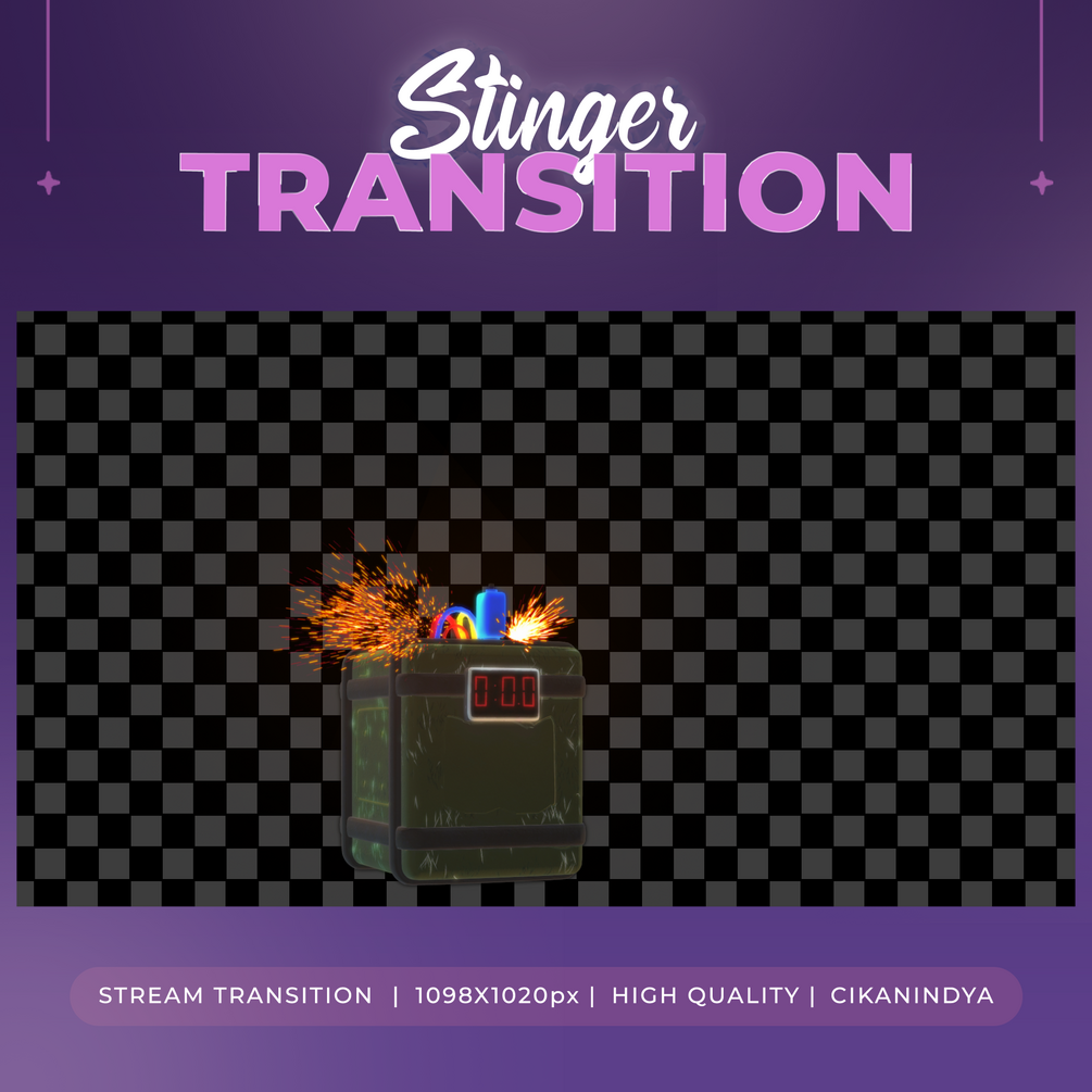 Animated Stinger Transition Detonator Box | High-Tension Bomb Countdown ...