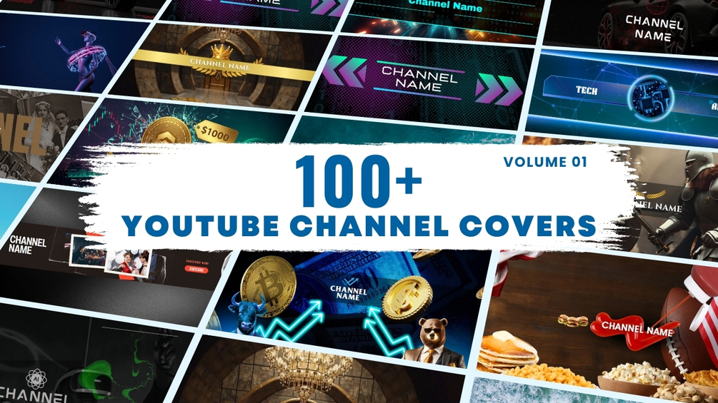 100+ YouTube Channel Covers on Canva – Vol. 1