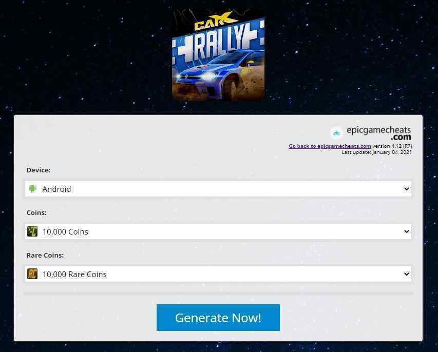 CarX Rally Hack Free Coins and Rare Coins Cheats