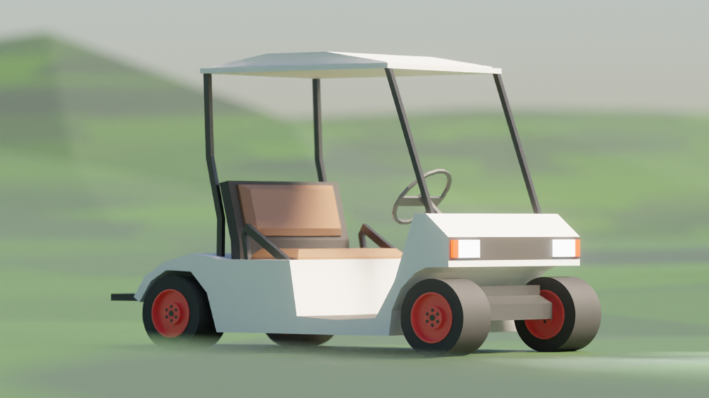 Golf cart low poly